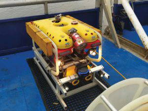 An underwater ROV for the inspection of the foundations of an offshore ...